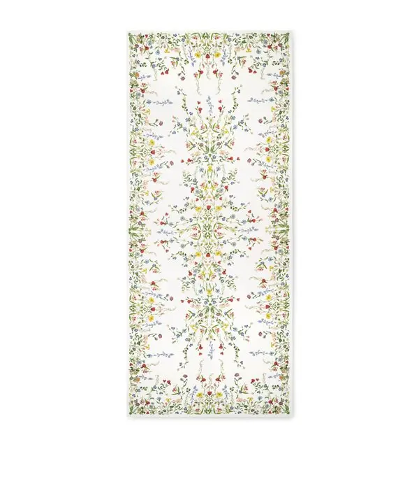 SUMMERILL & BISHOP Linen Botanical Wildflower Tablecloth - White