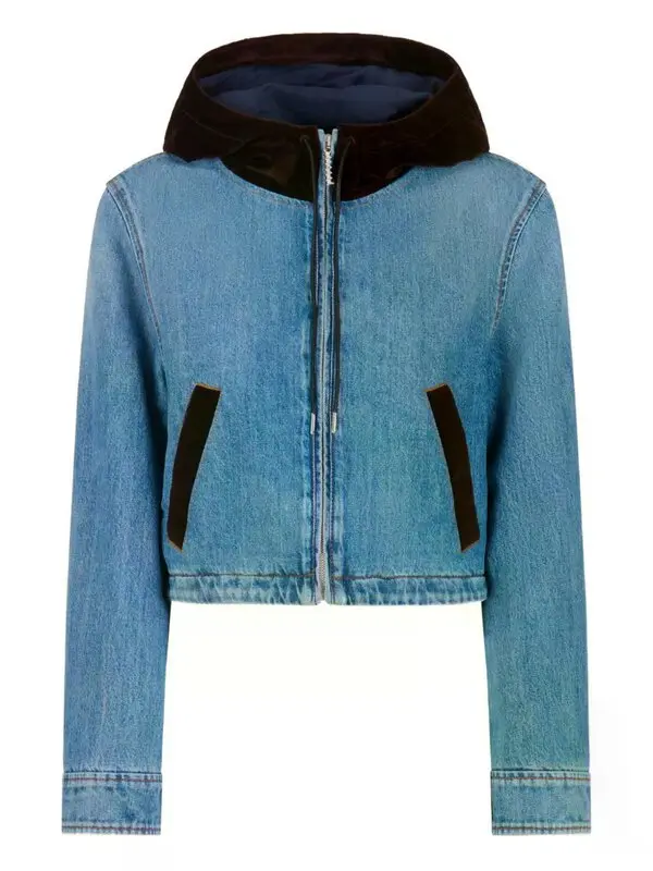 Marni Velvet-trimmed Denim Jacket