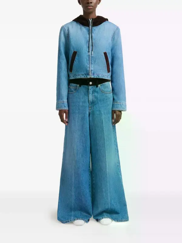 Marni Velvet-trimmed Denim Jacket
