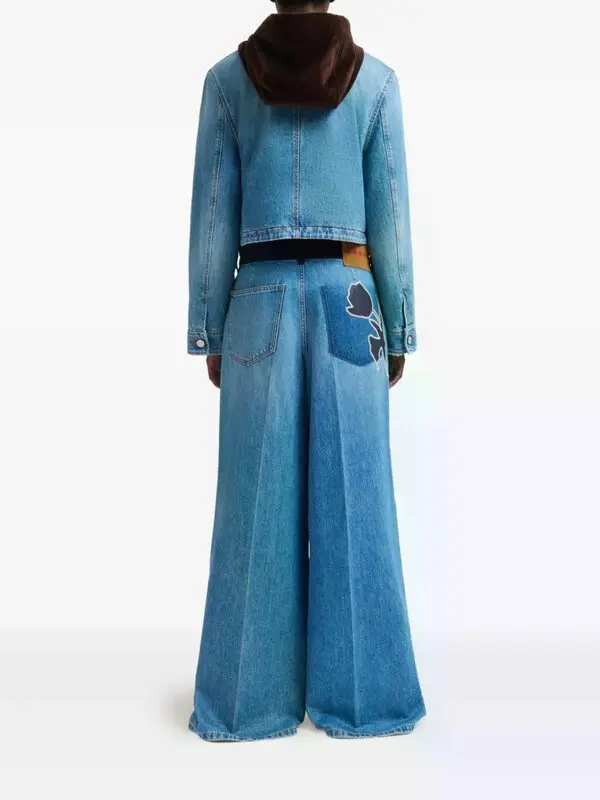 Marni Velvet-trimmed Denim Jacket
