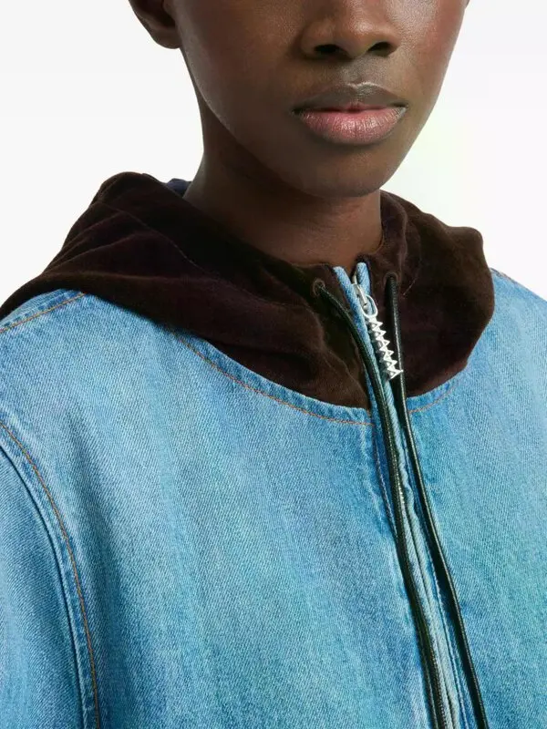 Marni Velvet-trimmed Denim Jacket