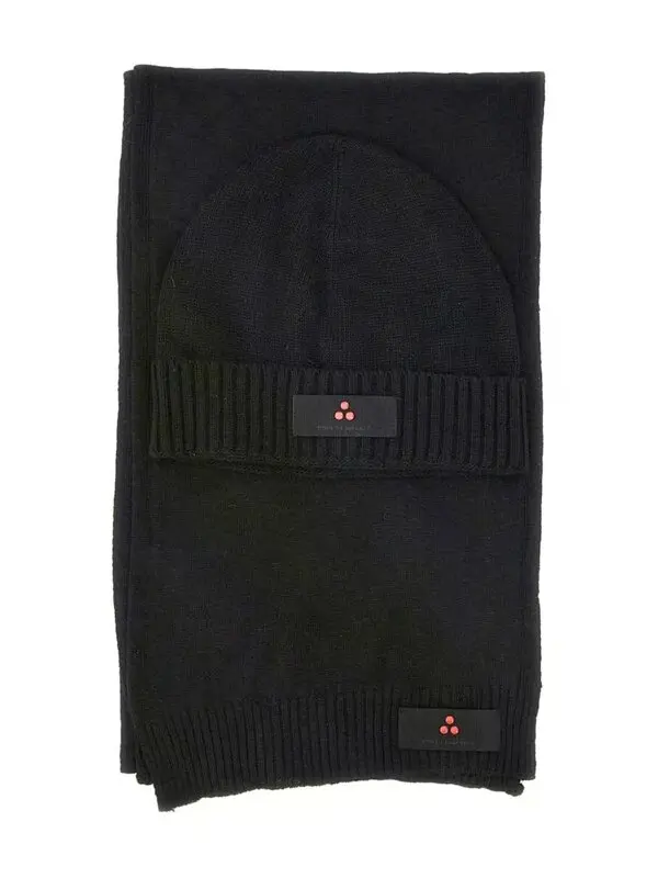Peuterey Silli05 Ribbed Scarf Set - Black