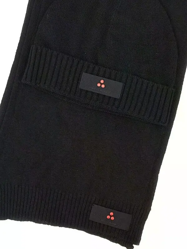 Peuterey Silli05 Ribbed Scarf Set - Black