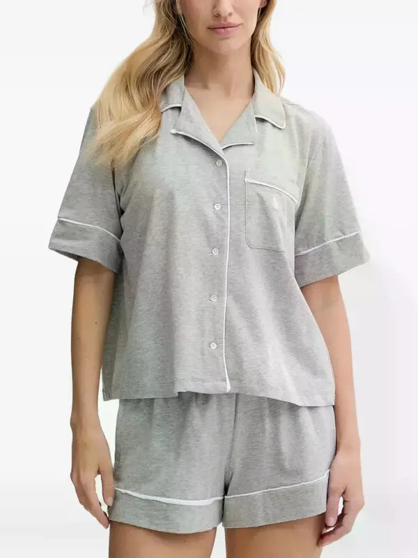 Polo Ralph Lauren Button-front Piped-trim Pajamas