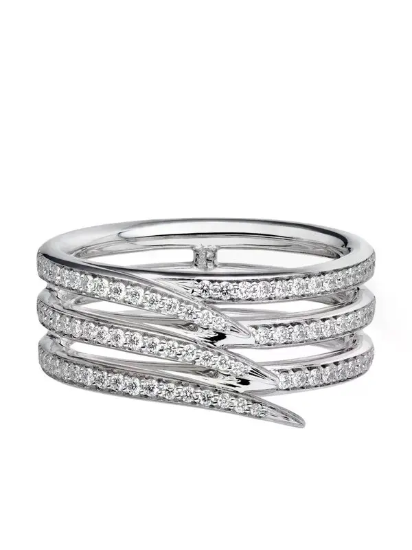 SHAUN LEANE 18k White Gold And Palladium Armis Diamond Ring - Silver