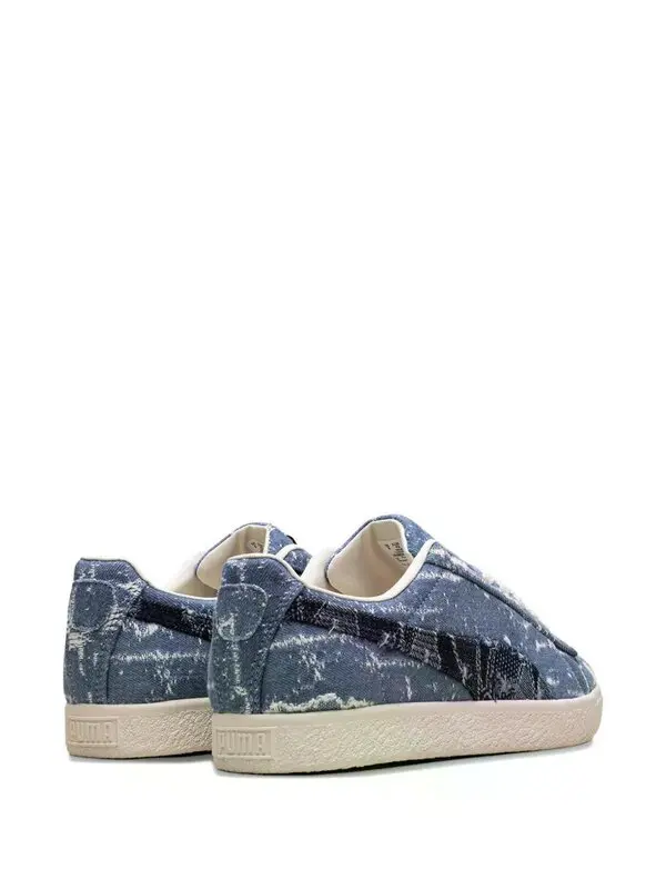 PUMA Clyde Faded Denim Sneakers