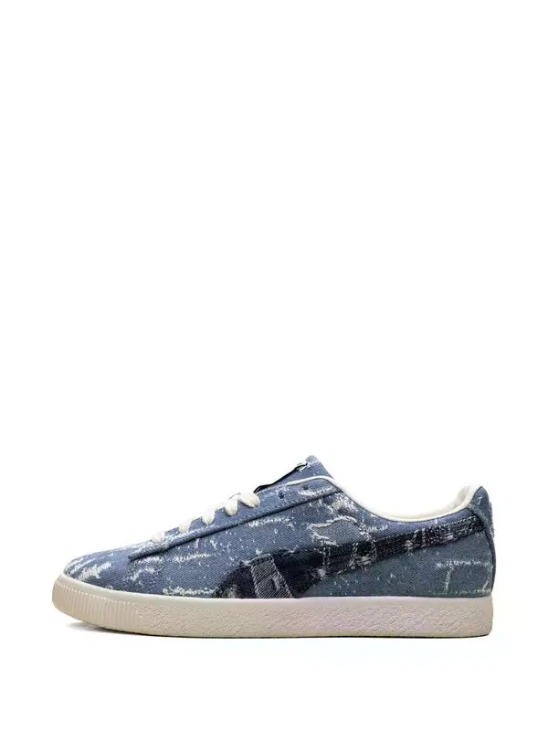 PUMA Clyde Faded Denim Sneakers