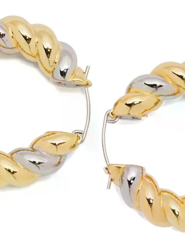 Eddie Borgo Two-tone Rope Hoop Earrings - Silver