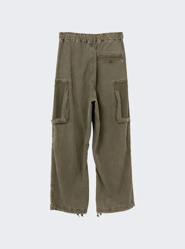Mihara Yasuhiro Satin Cargo Trousers - Green