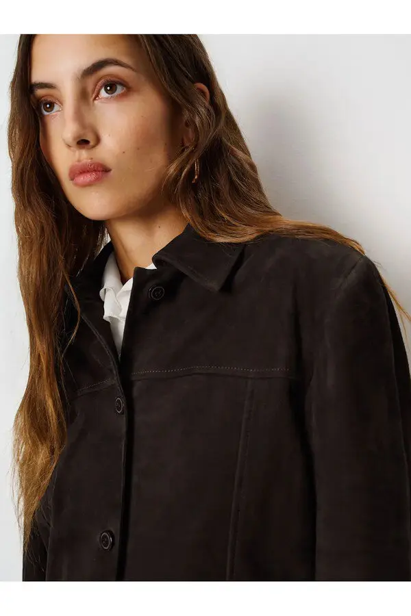 Veda Lincoln Suede Shirt Jacket - Natural