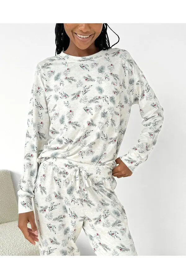 Splendid Mistletoe Marna Pillowsoft Pj Set - Red