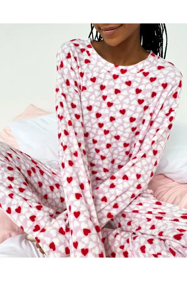 Splendid Candy Heart Marna Waffle Pj Set