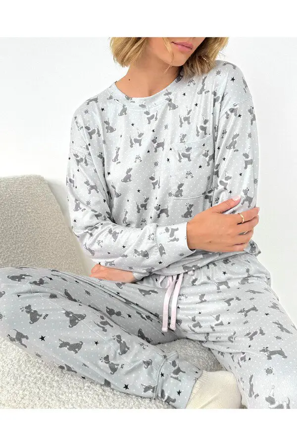 Splendid Holiday Dog Marna Pillowsoft Pj Set - Red