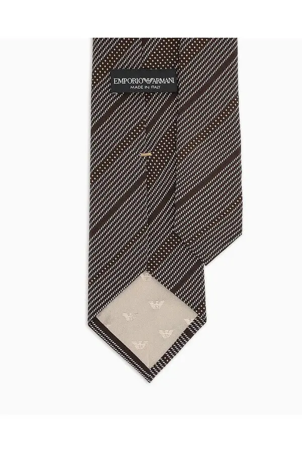 Emporio Armani Pure Silk Tie With Jacquard Pattern