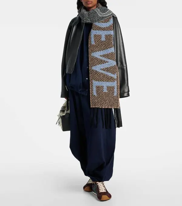 Loewe Logo Alpaca And Wool-blend Scarf