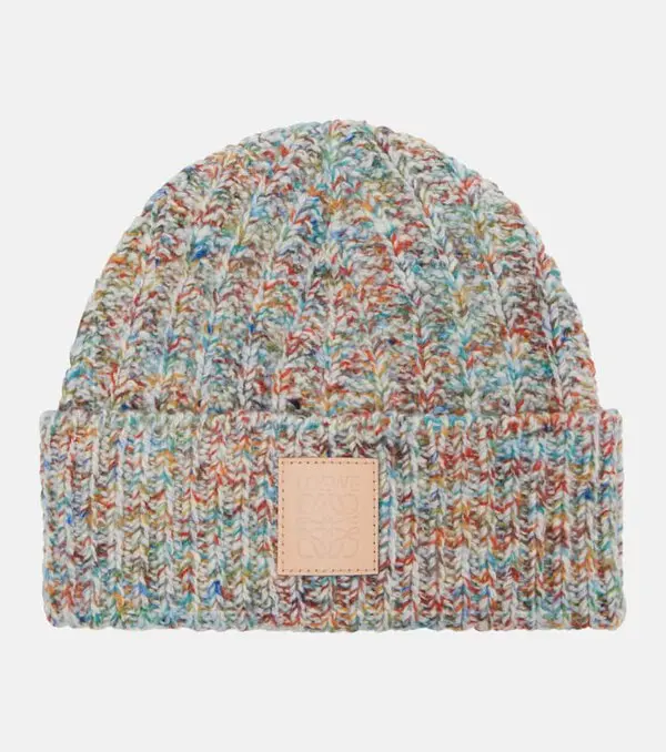 Loewe Logo Wool And Cashmere-blend Beanie - Multicoloured
