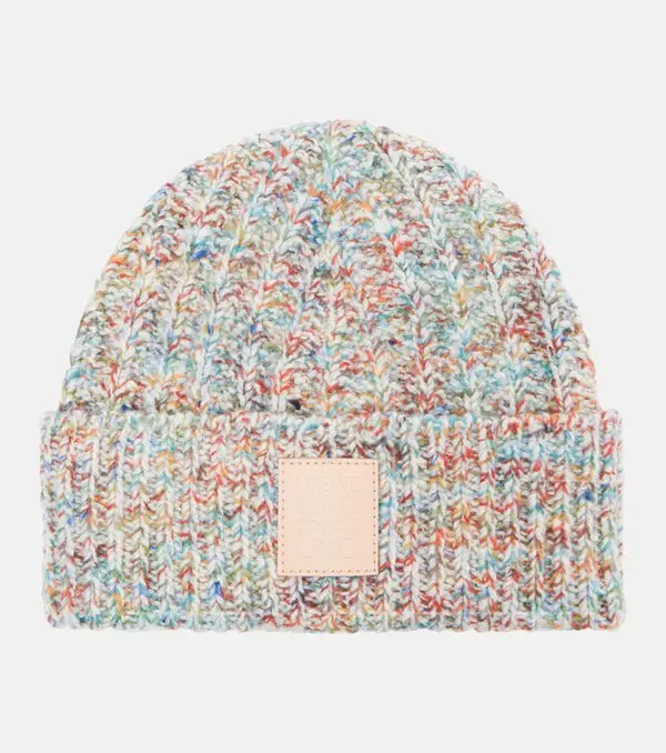 Loewe Logo Wool And Cashmere-blend Beanie - Multicoloured