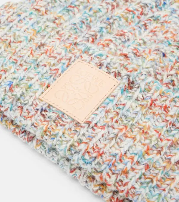 Loewe Logo Wool And Cashmere-blend Beanie