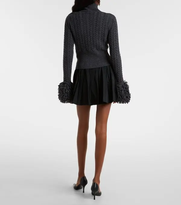 PATOU Cable-knit Wool And Cashmere Sweater - Grey