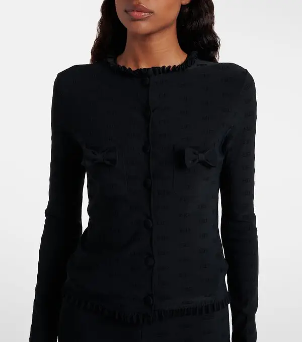 Balenciaga Ruffled Cardigan - Black