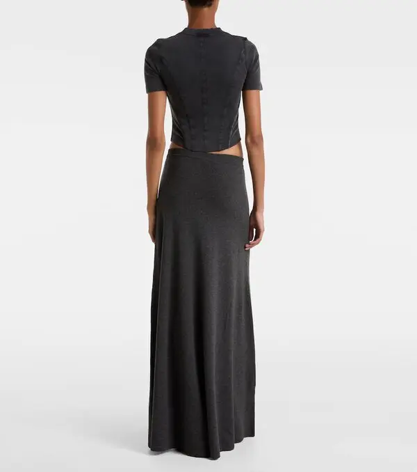 Balenciaga High-rise Wool Maxi Skirt - Grey