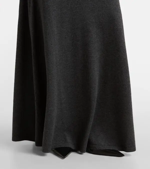 Balenciaga High-rise Wool Maxi Skirt - Grey