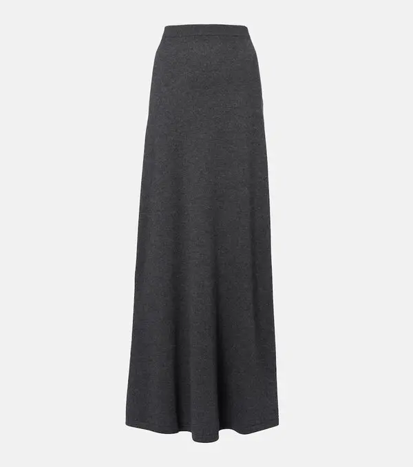 Balenciaga High-rise Wool Maxi Skirt - Grey