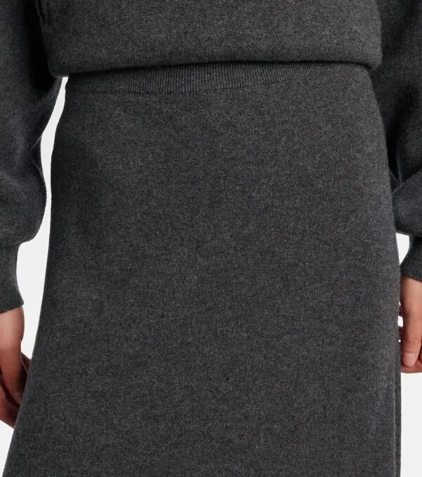 Balenciaga High-rise Wool Maxi Skirt - Grey