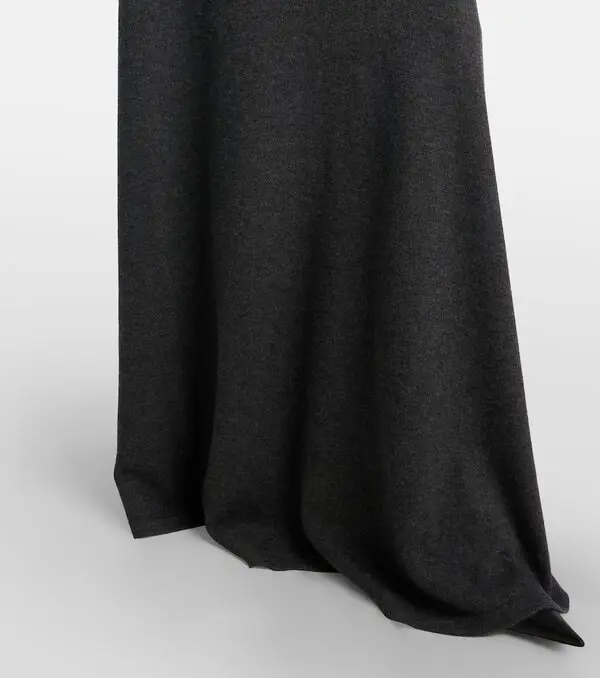 Balenciaga High-rise Wool Maxi Skirt - Grey