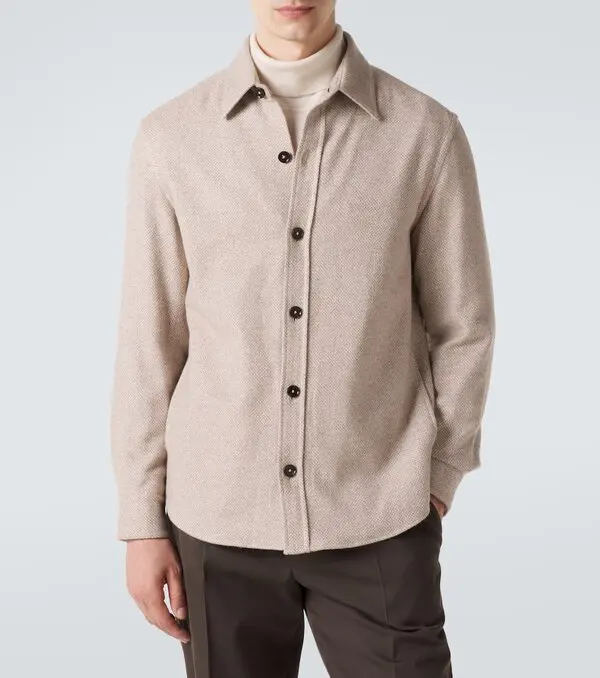 Zegna Cashmere And Silk Overshirt - Beige