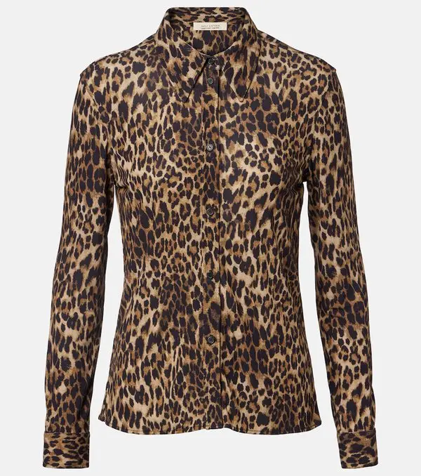 NILI LOTAN Celestine Leopard-print Shirt