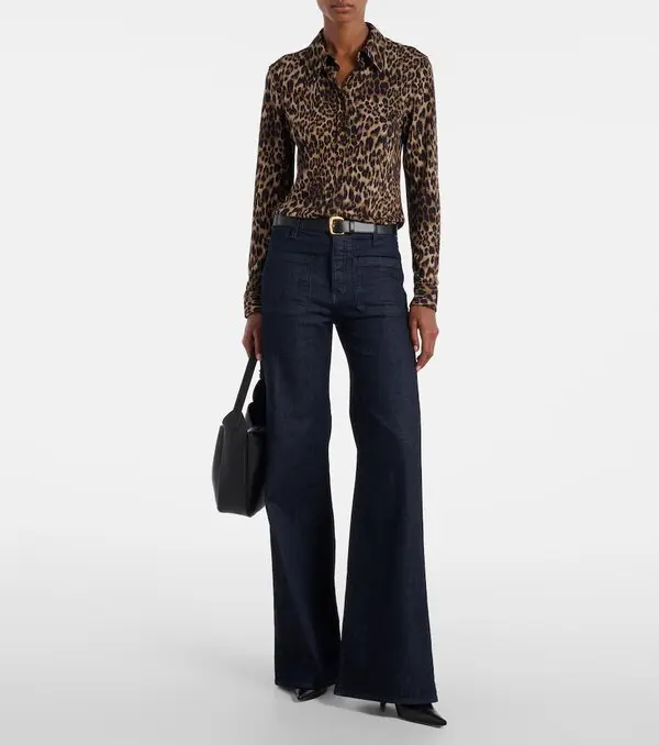 NILI LOTAN Celestine Leopard-print Shirt