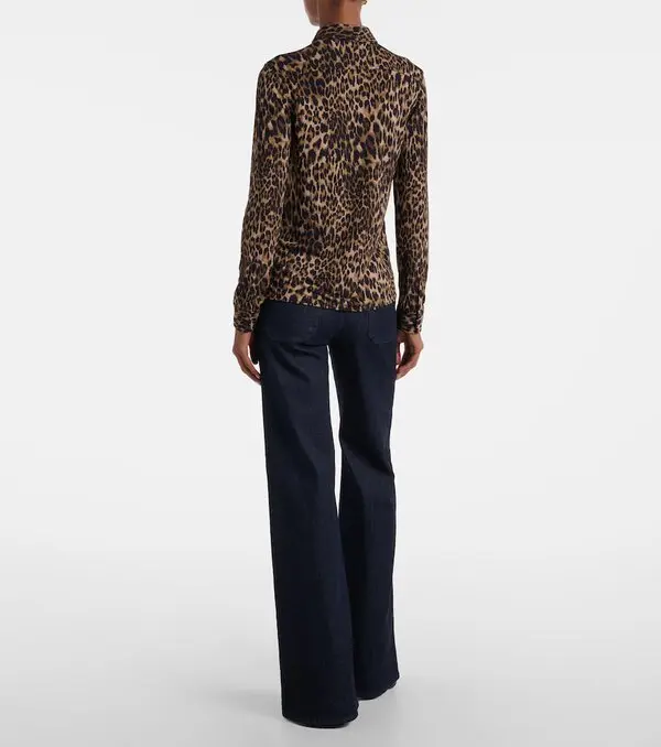 NILI LOTAN Celestine Leopard-print Shirt