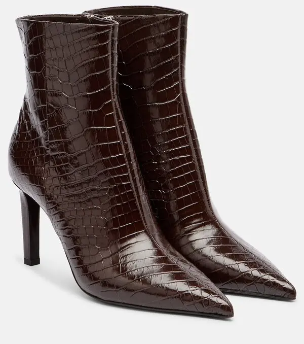 JIMMY CHOO Frankie 85 Leather Ankle Boots - Brown