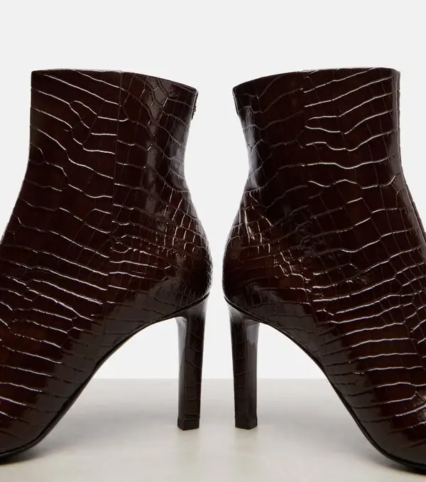 JIMMY CHOO Frankie 85 Leather Ankle Boots - Brown