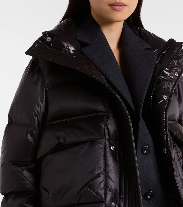 Sacai Layered Wool Down Jacket - Black