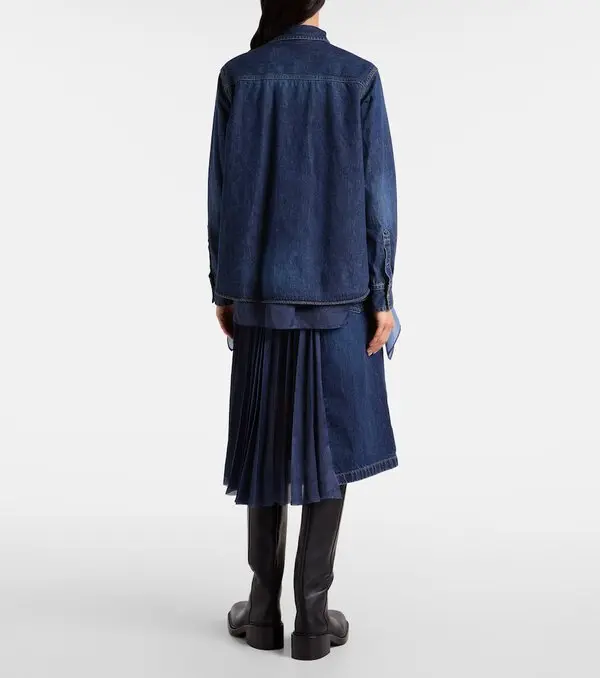 Sacai Denim And Satin Shirt