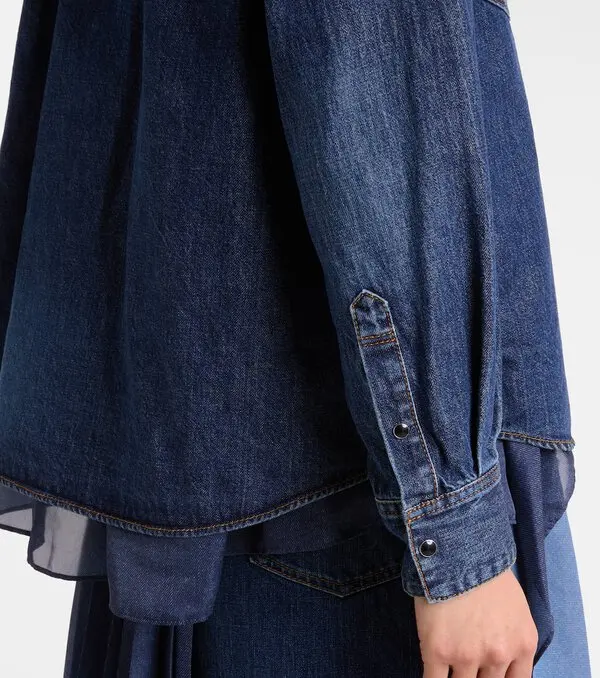 Sacai Denim And Satin Shirt