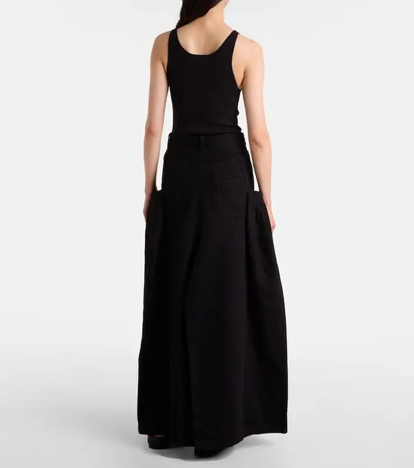 Sacai Belted Denim Maxi Skirt