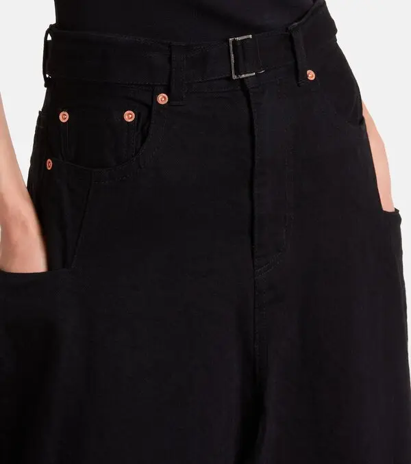 Sacai Belted Denim Maxi Skirt