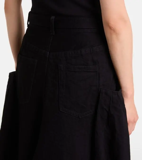 Sacai Belted Denim Maxi Skirt