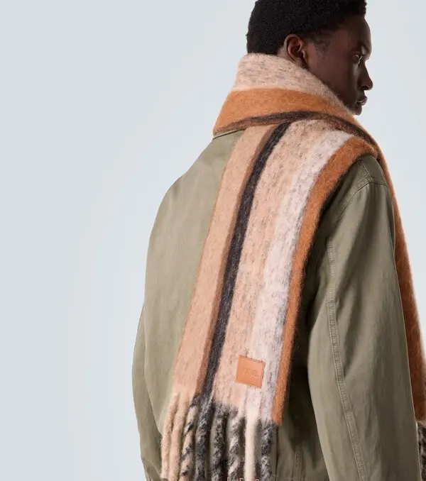 Loewe Alpaca And Wool-blend Jacquard Scarf - Beige
