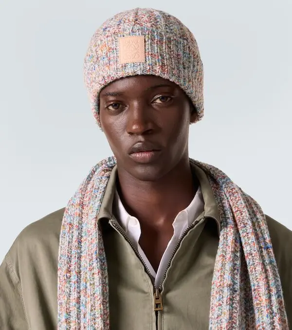 Loewe Anagram Wool And Cashmere-blend Beanie