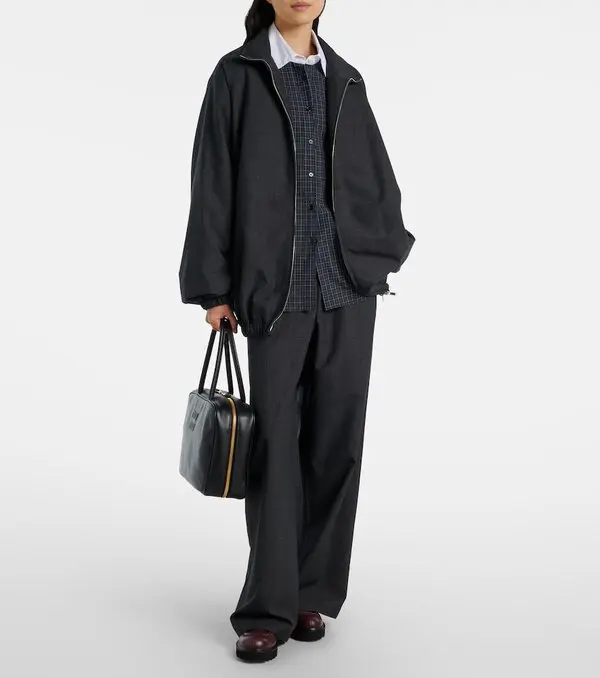 THE FRANKIE SHOP Baxter Plaid Wide-leg Pants
