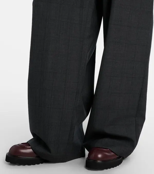 THE FRANKIE SHOP Baxter Plaid Wide-leg Pants