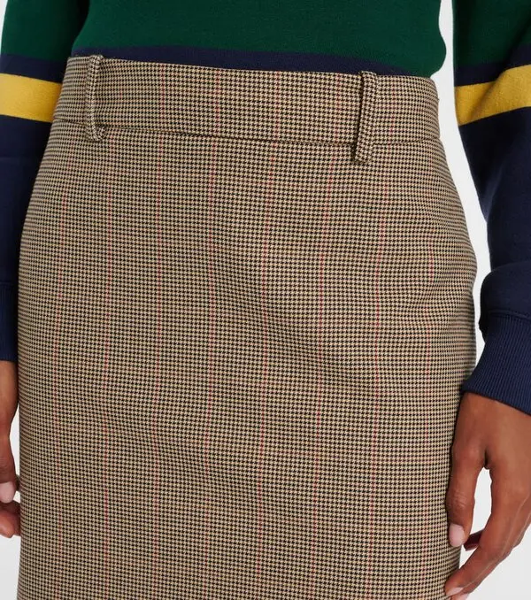 THE FRANKIE SHOP Alrose Houndstooth Midi Skirt