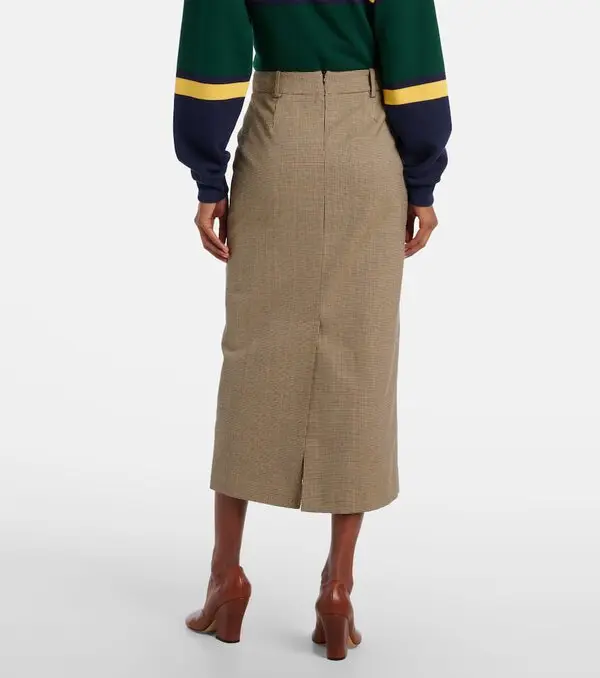 THE FRANKIE SHOP Alrose Houndstooth Midi Skirt