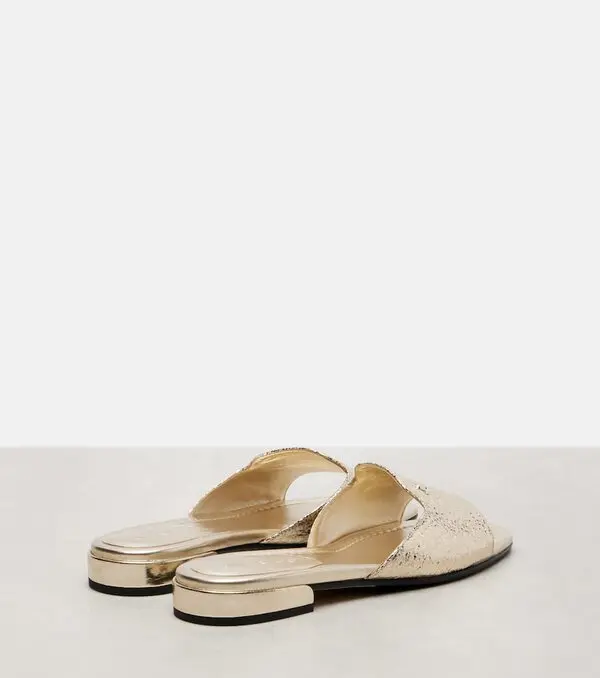 JIMMY CHOO Dina Metallic Slides