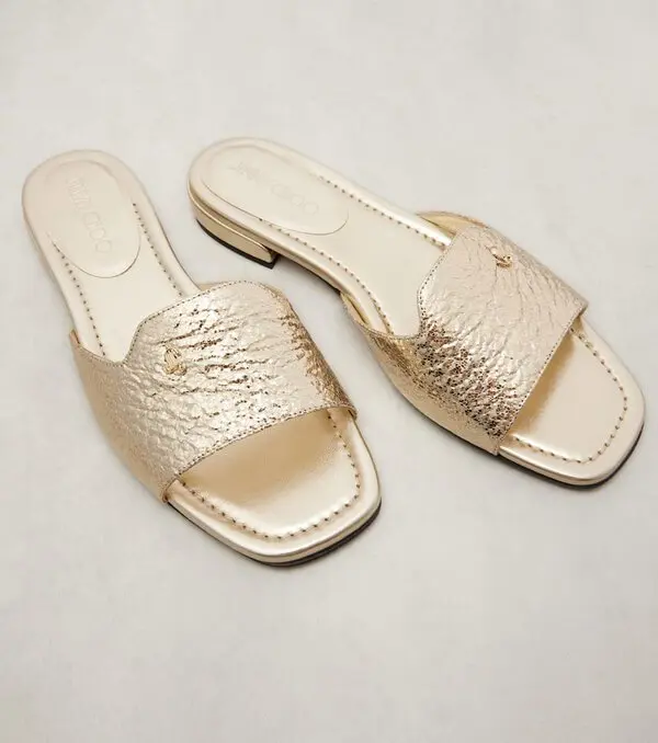 JIMMY CHOO Dina Metallic Slides