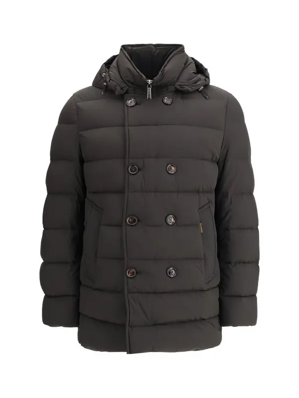 MOORER Alarick Padded Down Jacket With Shearling Collar - Black